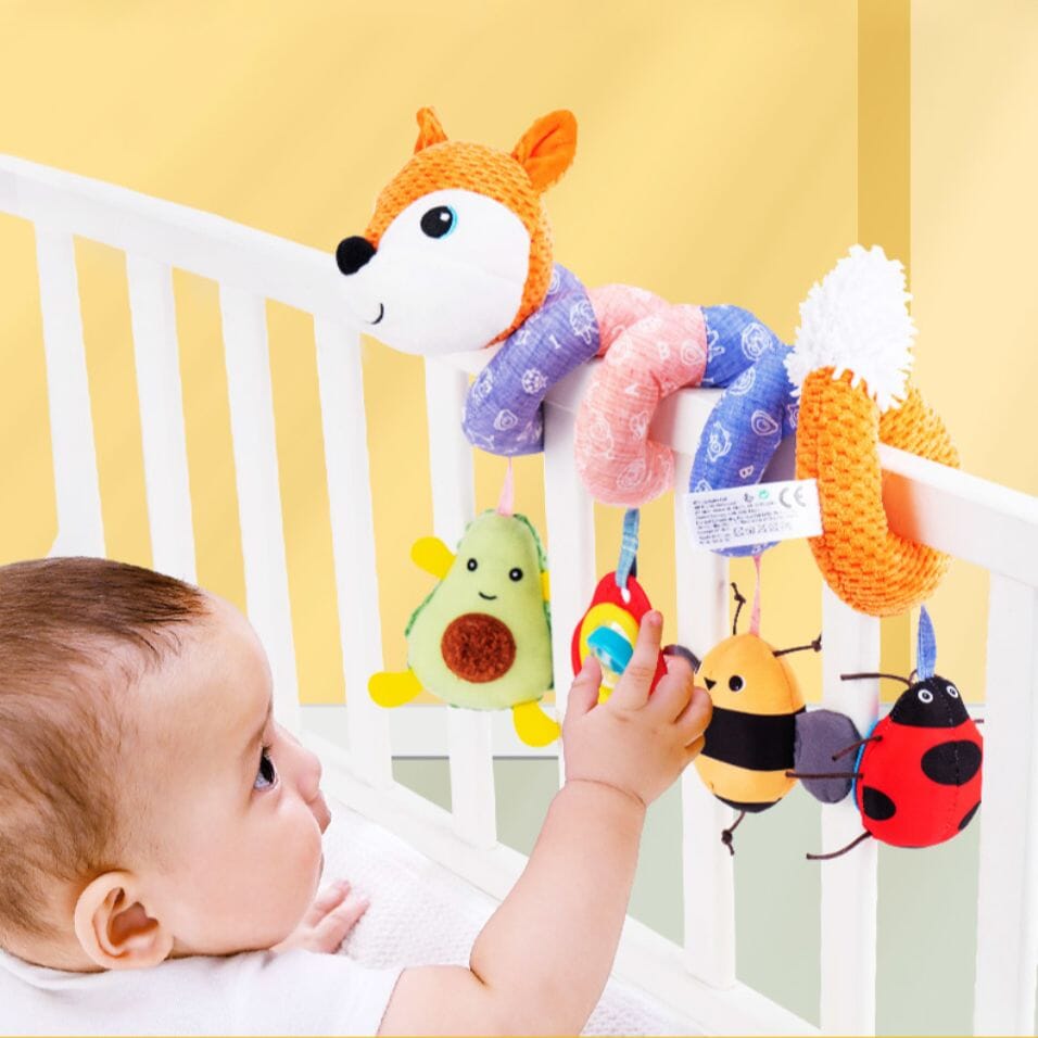 Baby Stroller Rattle Toy | Gray Fox