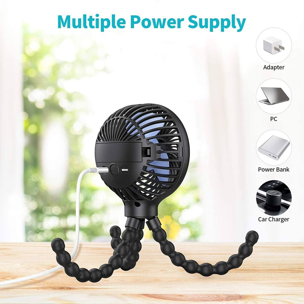 Smart Stroller Mini Fan 3 Speed | Black